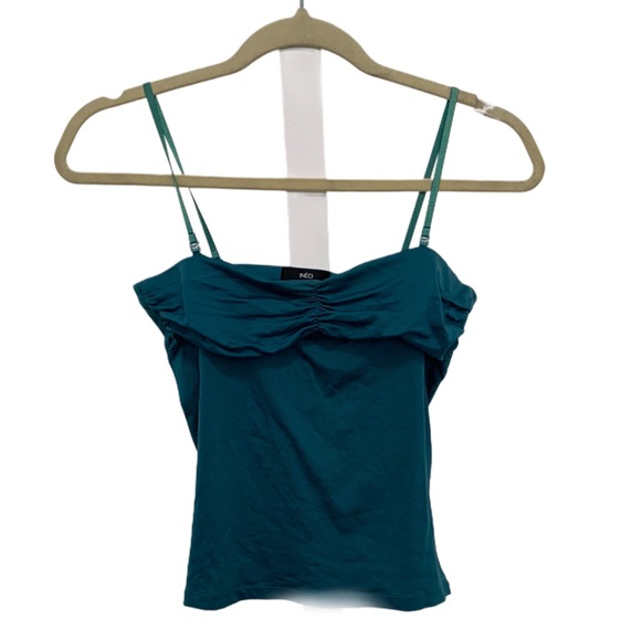 Vintage | Tops | Y2k Turquoise Ruched Front Tank Top | Poshmark